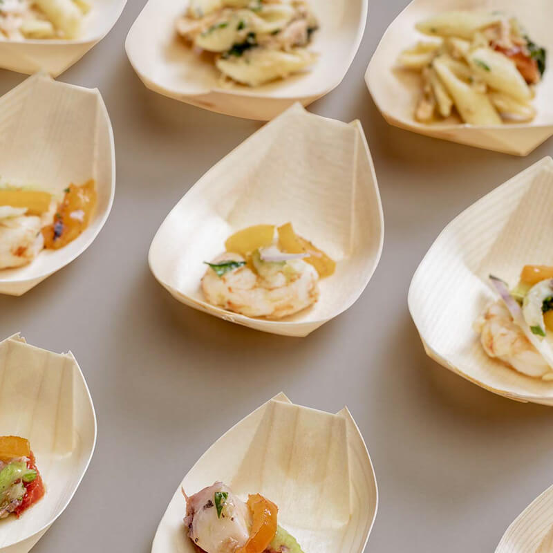 Barchette finger food in polpa di legno per buffet 95x50mm