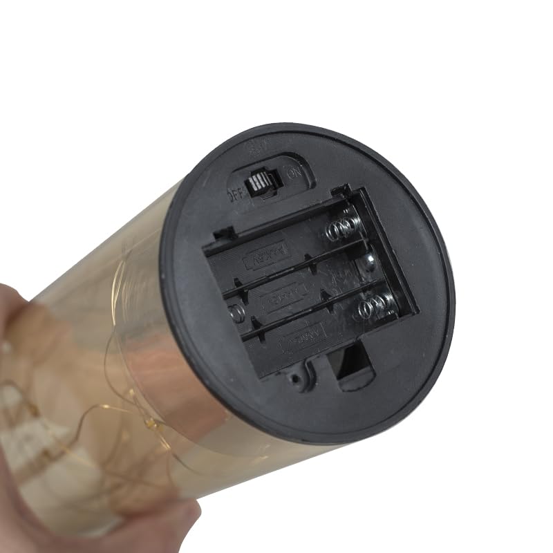 Lampada a cilindro in vetro con 10 microled Mis. 8x15 cm