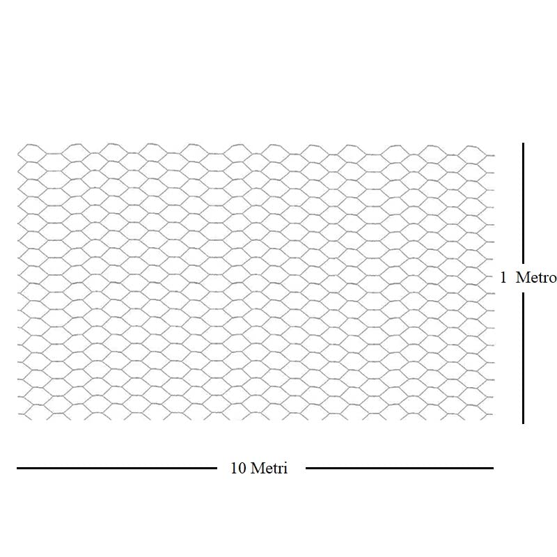 Rete metallica esagonale zincata 1x10 mt - Rete protettiva per giardino
