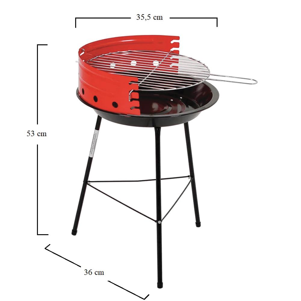 Barbeque a carbonella con paravento e griglia removibile