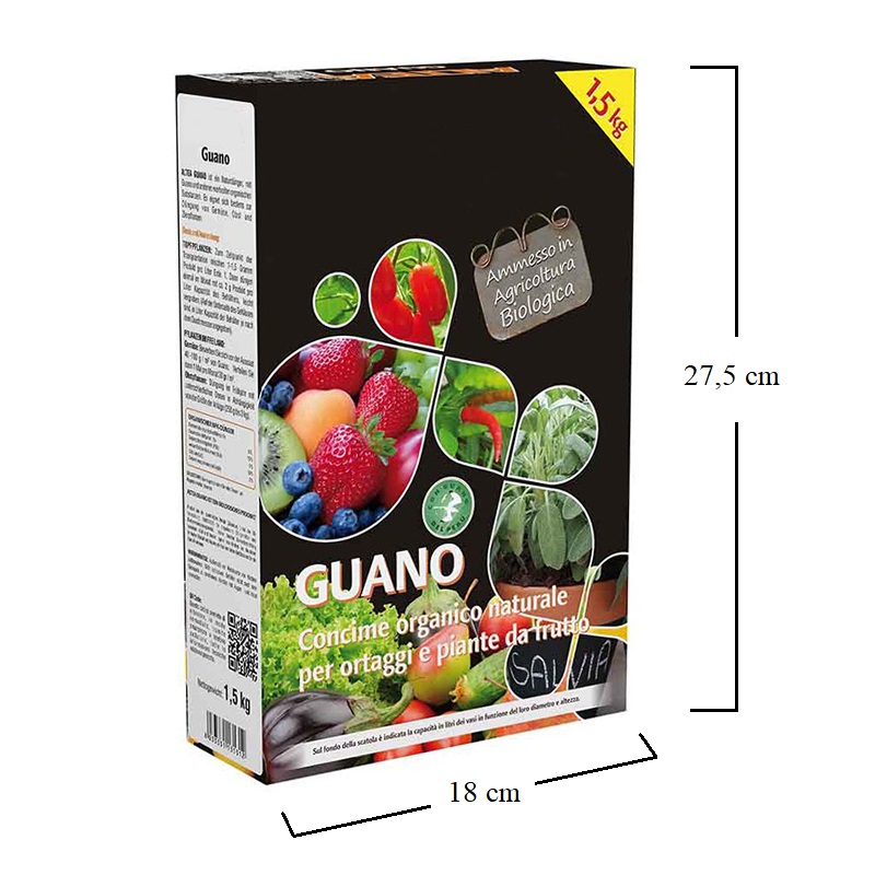 Concime Guano granulare per Agrumi, Kiwi e Cycas, Concime Bio