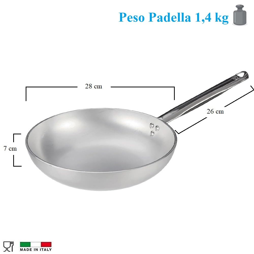 Padella Svasata Alta a Saltare in alluminio Ø 28