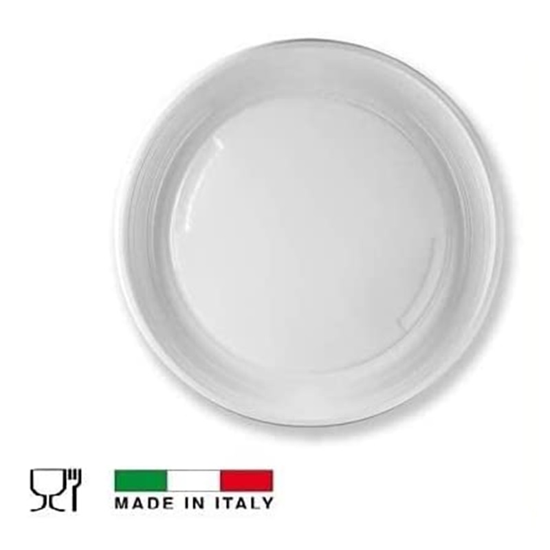 Piatti piani Riutilizzabili Bianchi da 21cm in plastica