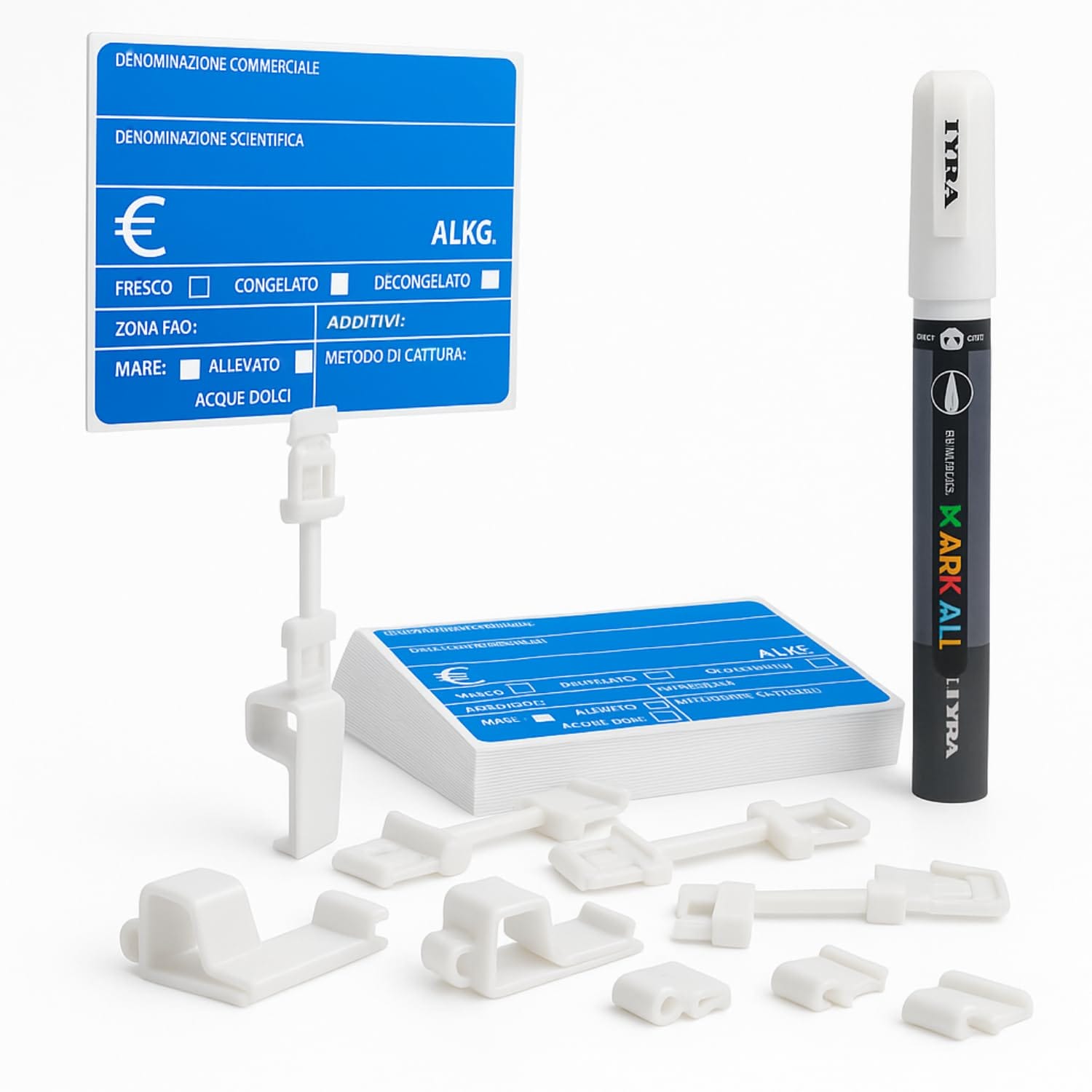 KIT 25 Cartellini segnaprezzi per banco Pescheria