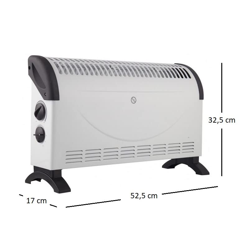 Termoconvettore elettrico da terra. Potenza 1800W - Bianco