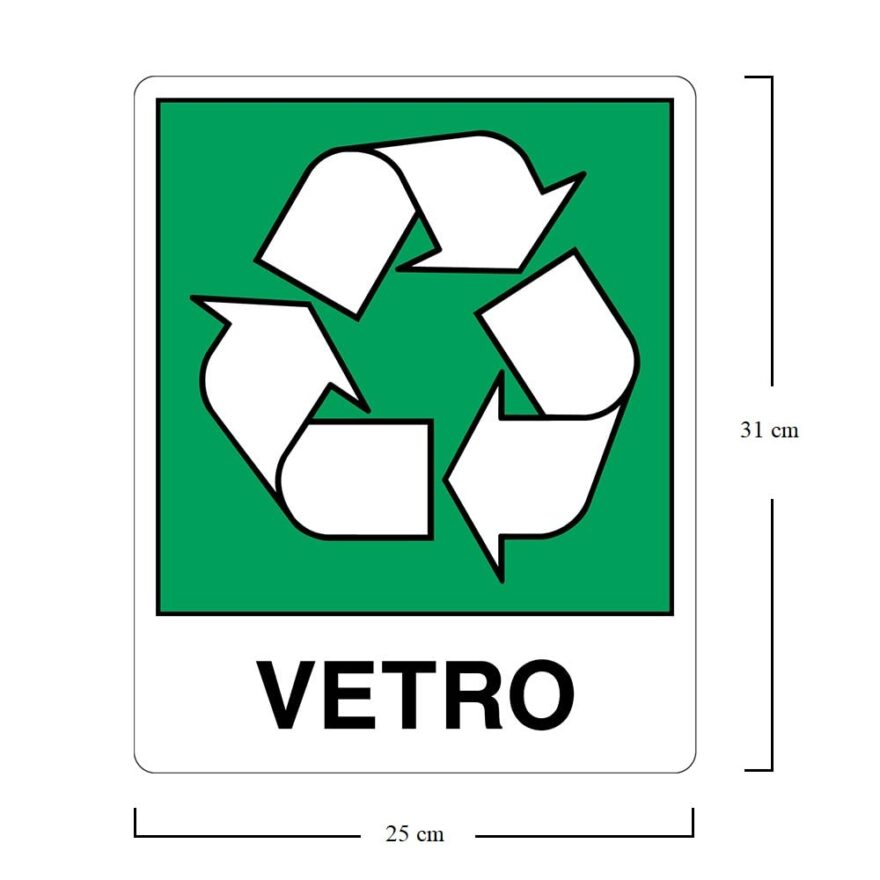 KIT 6 Cartelli adesivi per raccolta differenziata in PVC