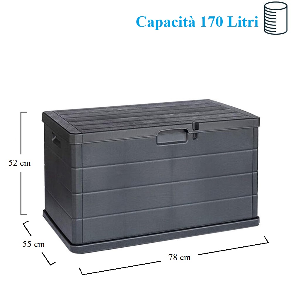 Baule da esterno impermeabile e lucchettabile