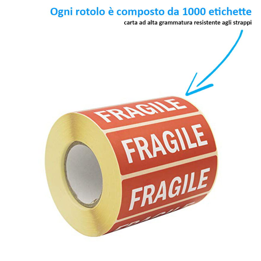 Etichette adesive fragile 90x30 mm Etichette per pacchi