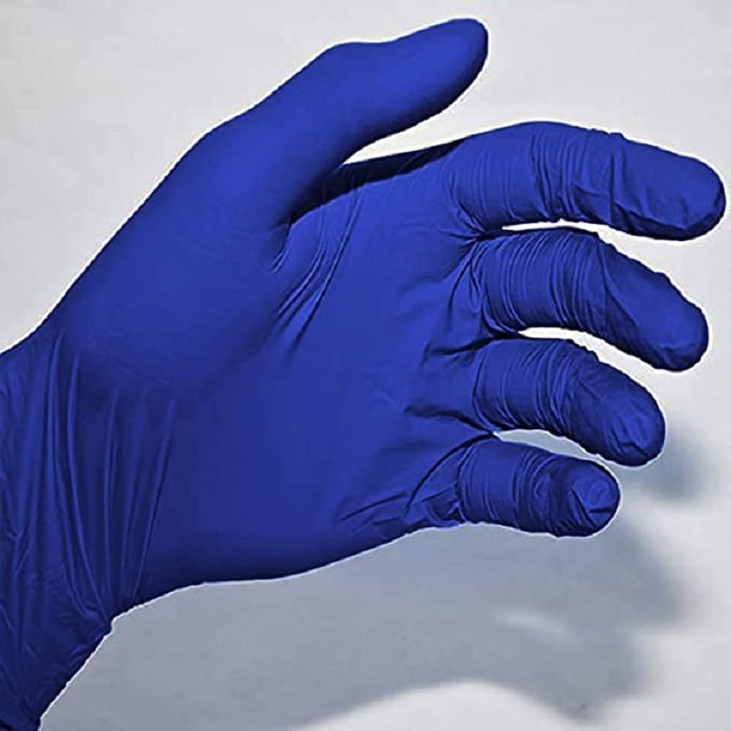 Guanti nitrile blu cobalto senza talco