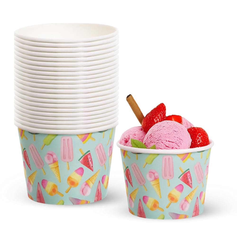 Coppette gelato carta biodegradabile 120 ml