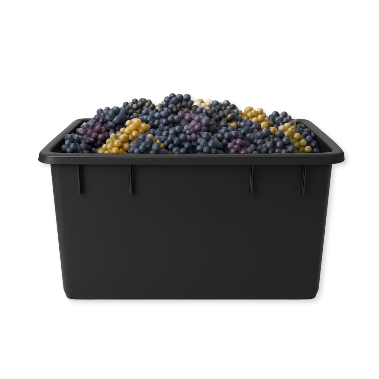 Mastello plastica rettangolare nero da 250 litri | Paluplus